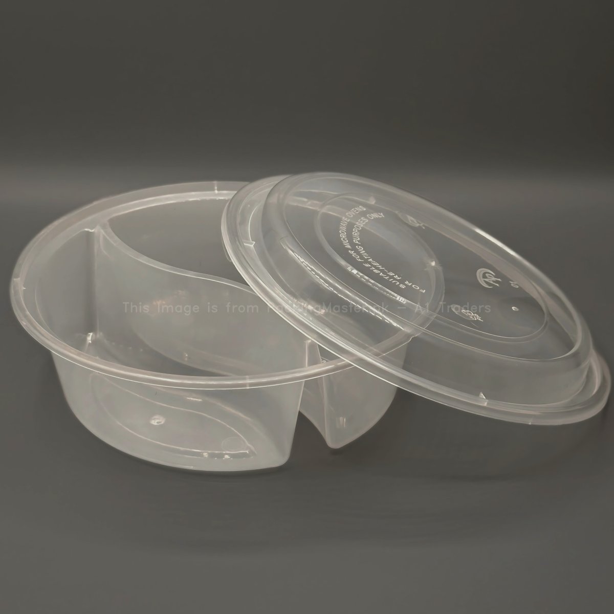 Two-Compartment Round Food Container | Microwavable | PackingMaster.pk
