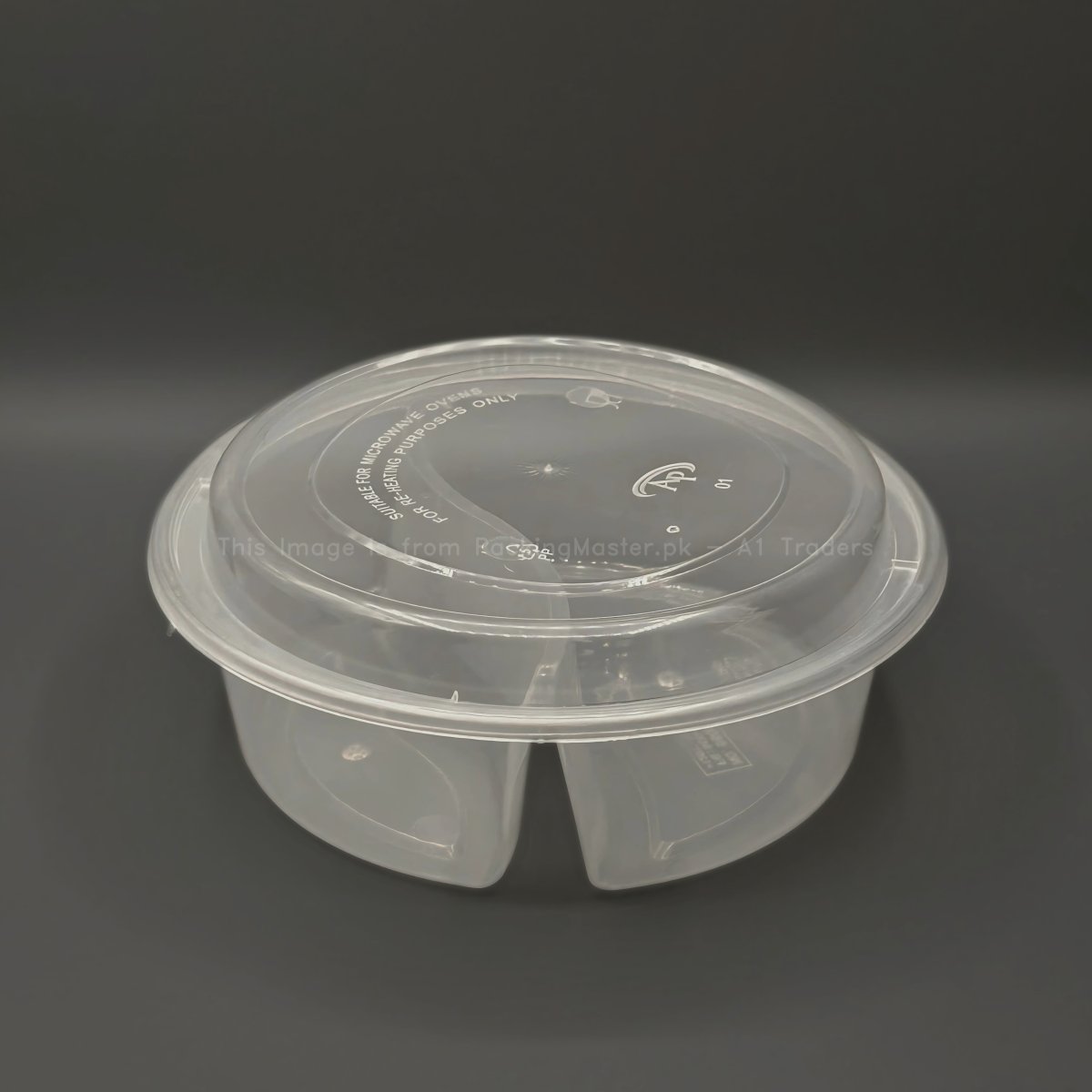 Two-Compartment Round Food Container | Microwavable | PackingMaster.pk