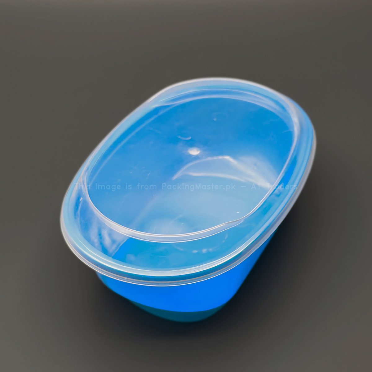 Blue Oval Plastic Food Container | Takeaway Packaging | PackingMaster.pk